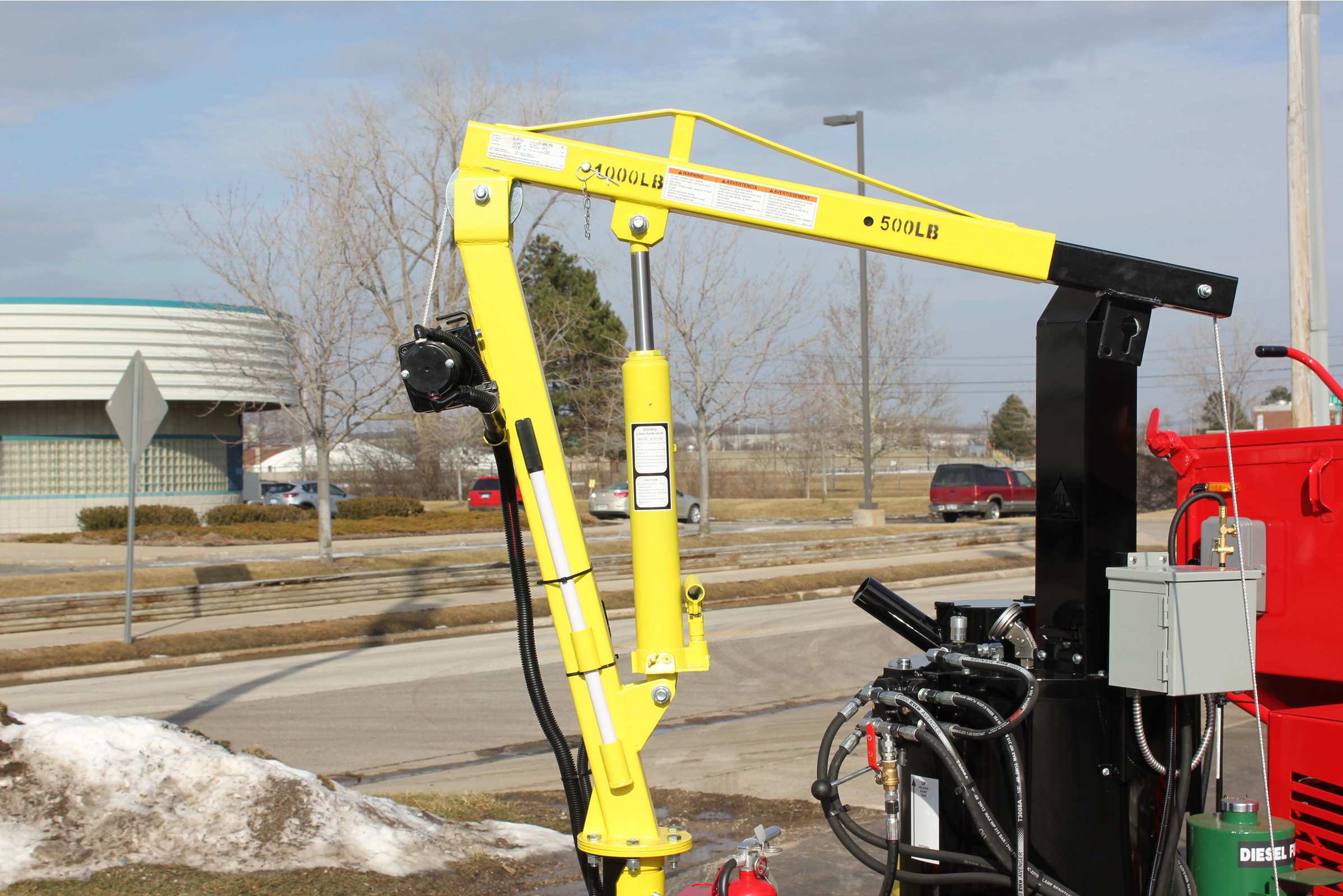 Hoist with Electric 12v Winch - Falcon Asphalt Repair Equipment